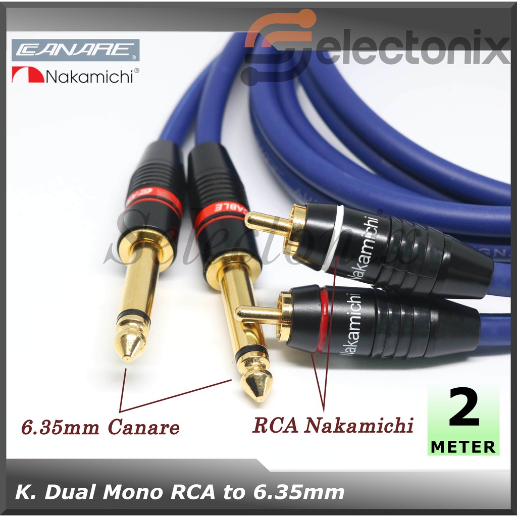 Jual Kabel Dual Mono RCA to AKAI / 6.35mm [2m] | Shopee Indonesia