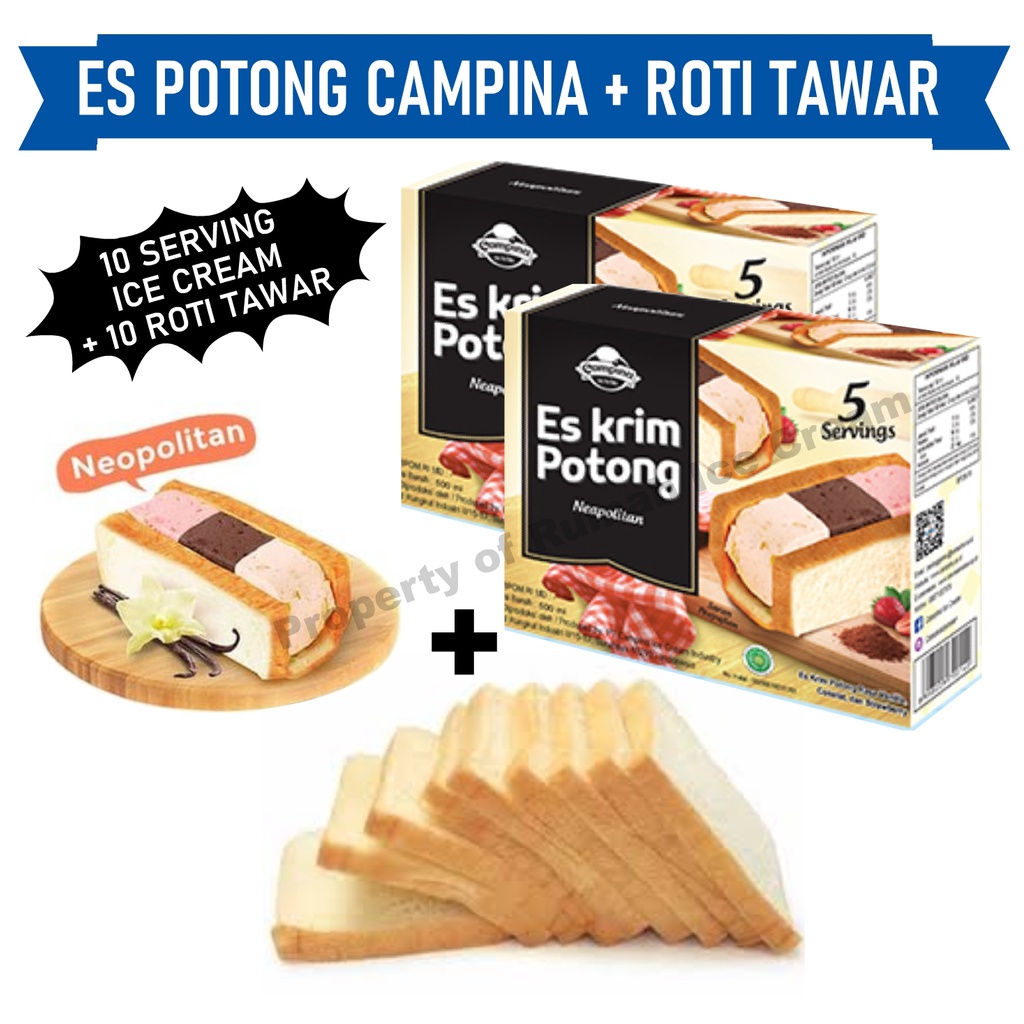 Jual Paket Es Krim Potong Campina + Roti Tawar | Shopee Indonesia