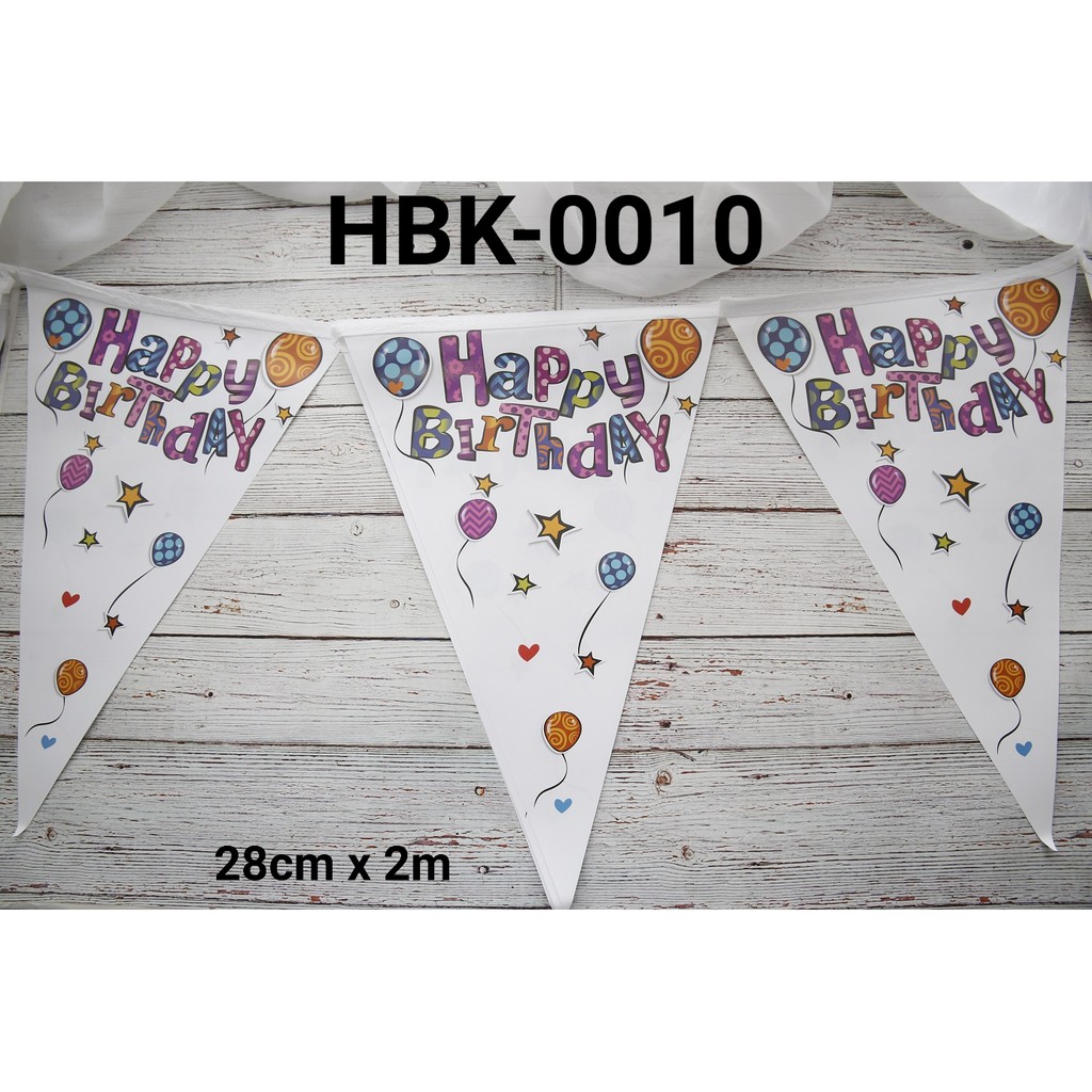 Jual HBK-0010 Party banner bunting flag bendera ulang tahun balon ...