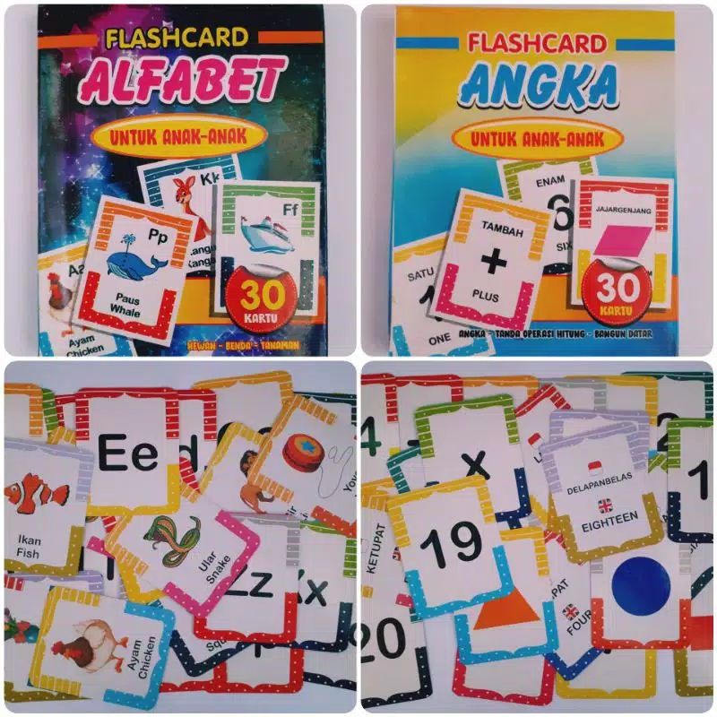 Jual Flash card angka dan huruf mainan edukasi anak | Shopee Indonesia