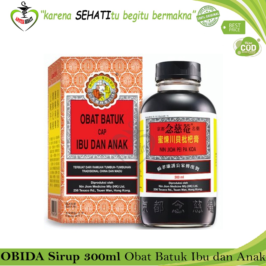 Jual Obat Batuk Ibu dan Anak OBIDA Sirup Herbal Batuk 75ml 150ml 300ml ...