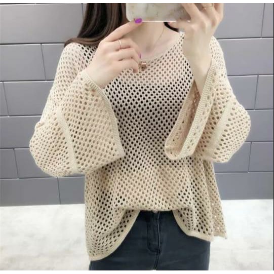 Jual ZRS Blouse Rajut Messy Outer Rajut PREMIUM LD 100 - 110 CM PJ 60 ...