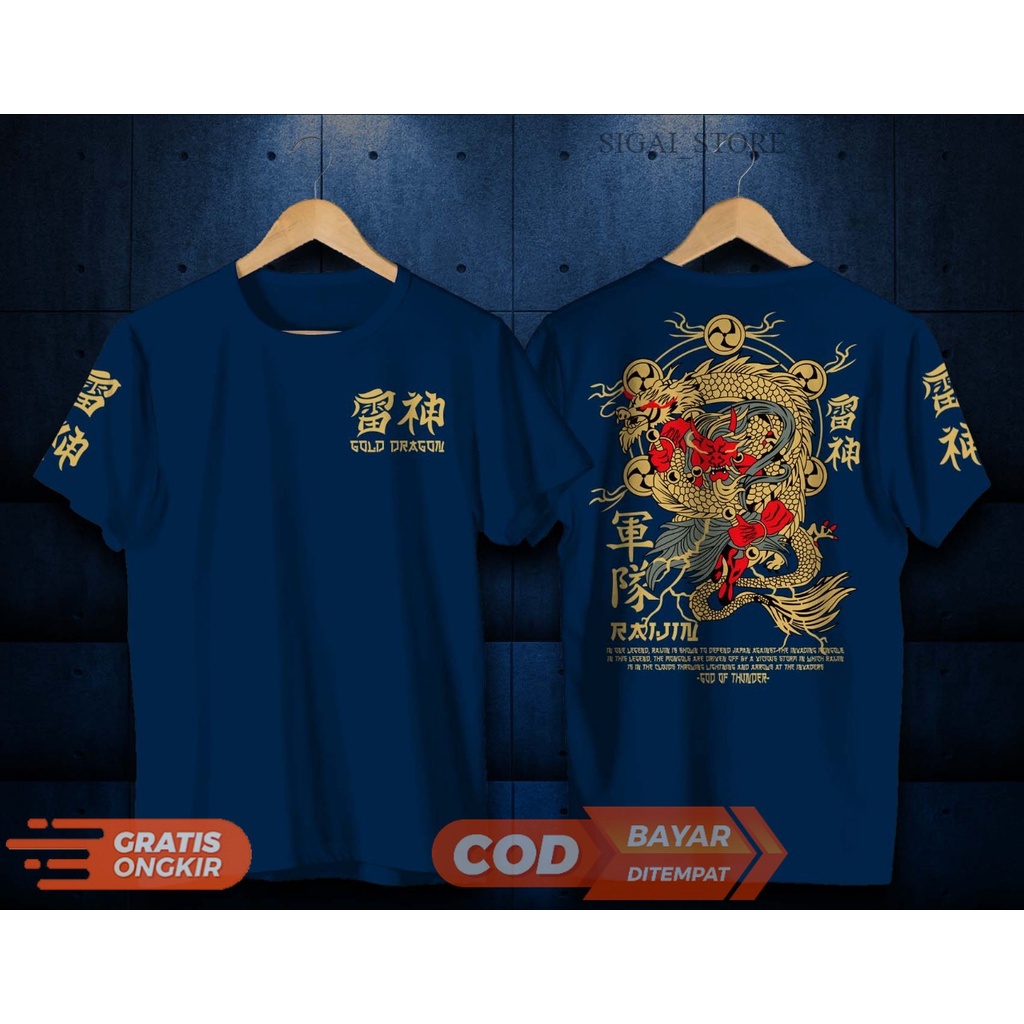 Jual KAOS GOLD DRAGON NAVY / KAOS SUKAJAN / BAJU PRIA KEREN / KAOS ...