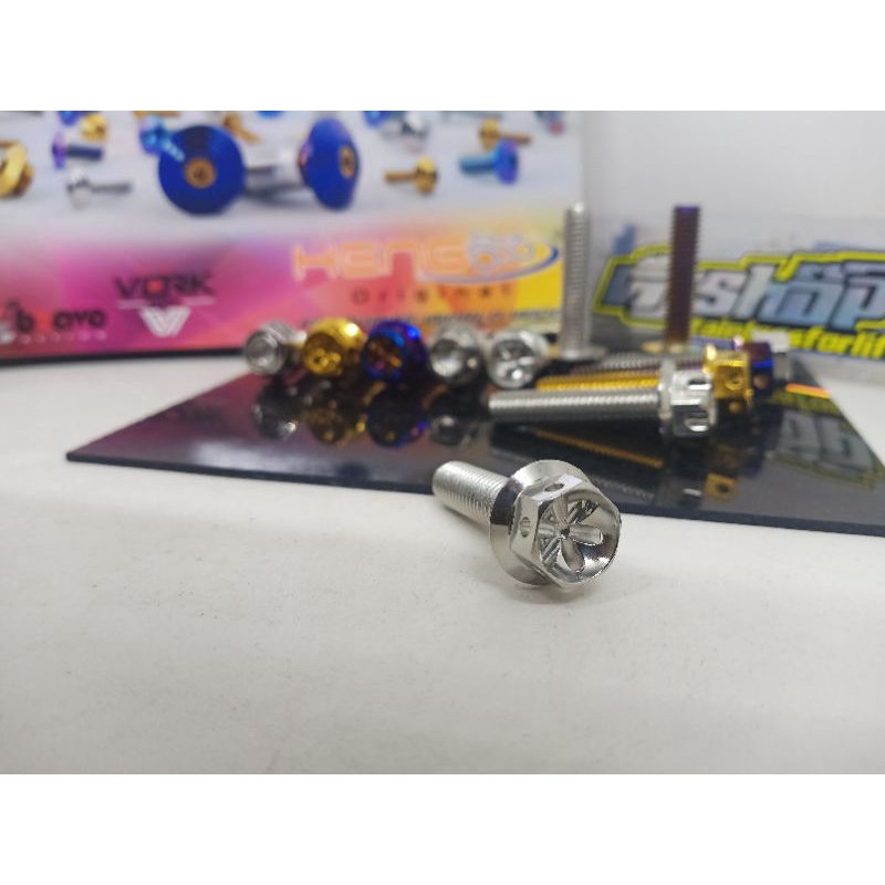 Jual Baut probolt titanium stainless shok belakang matic aerox vario m8 x 35 drat 12 3,5cm harga ...