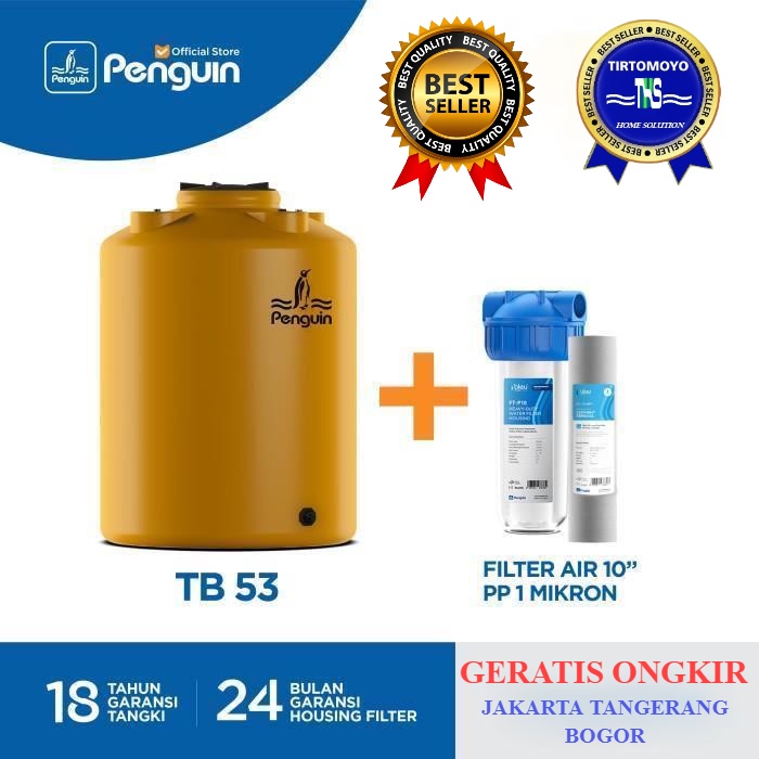 Jual Tangki Toren Air TB 53 + Water Filter 10" + PP Cartridge 1 Mikron ...