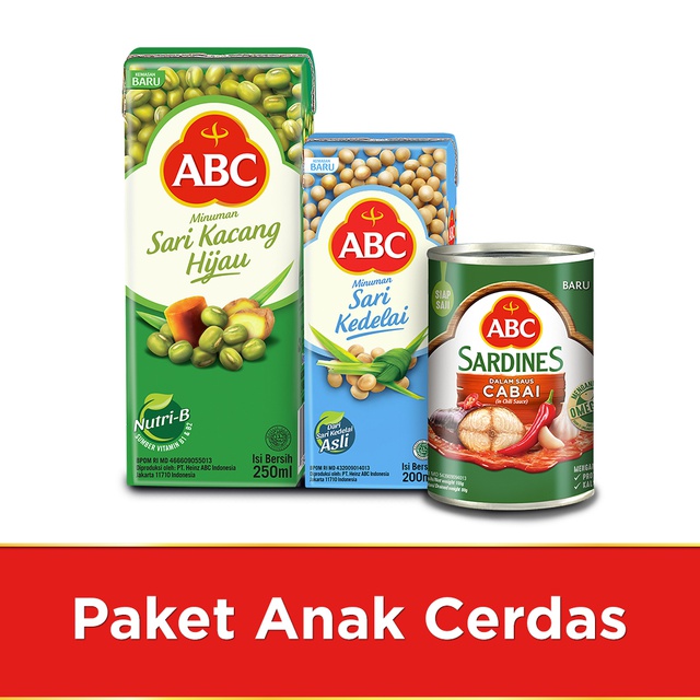 Jual ABC Mungbean Drink 250 ml + Soy Bean Drink TBA 200 ml + Sardines ...