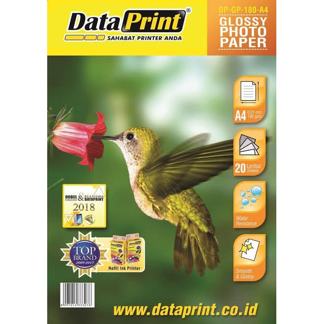 Jual KERTAS FOTO DATA PRINT GLOSSY PHOTO PAPER 180GR A4 DATAPRINT ...