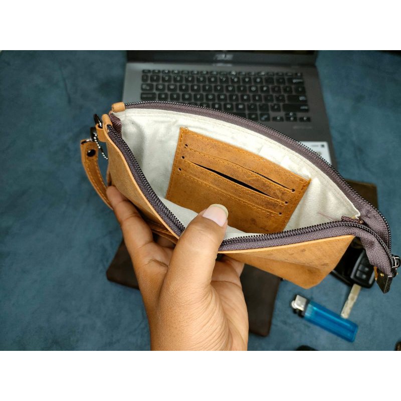 Jual Dompet hp kulit Jurou Kulit Sapi asli crazy horse | Shopee Indonesia