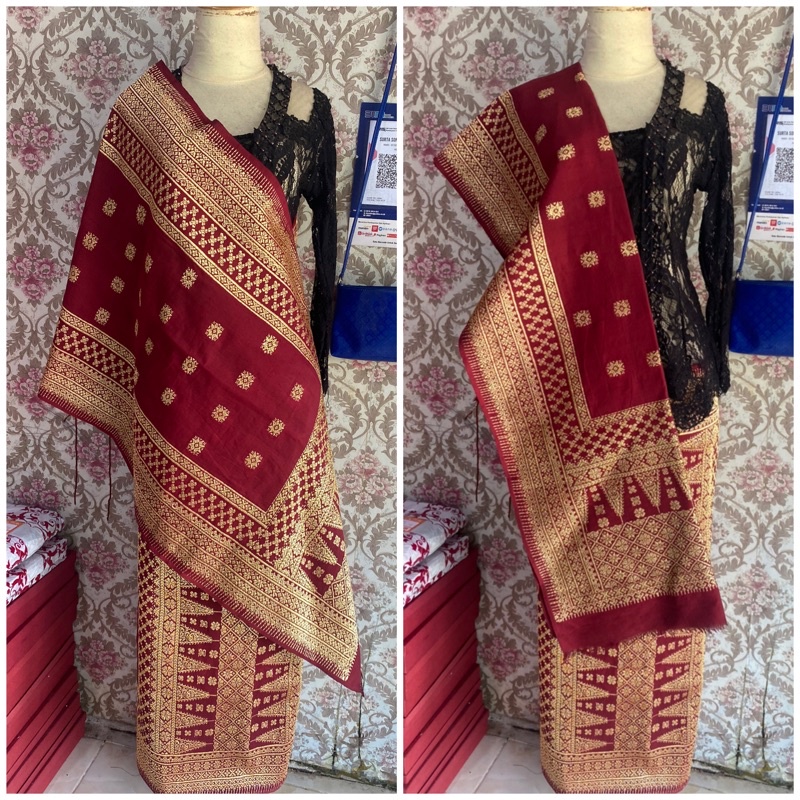 Jual Songket palembang CM sutra gebeng maron kristal | Shopee Indonesia