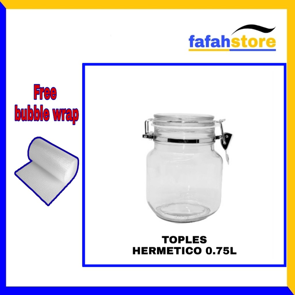 Jual Hermetico Jar 0.75 Liter /Toples Hermetico/Toples Kaca/Toples Kue ...