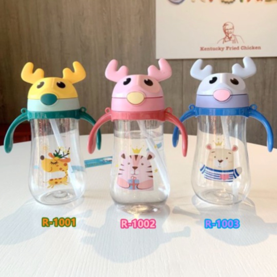 Jual Botol Minum anak Lucu karakter Rabbit Bear 450ml / Botol Jerami ...