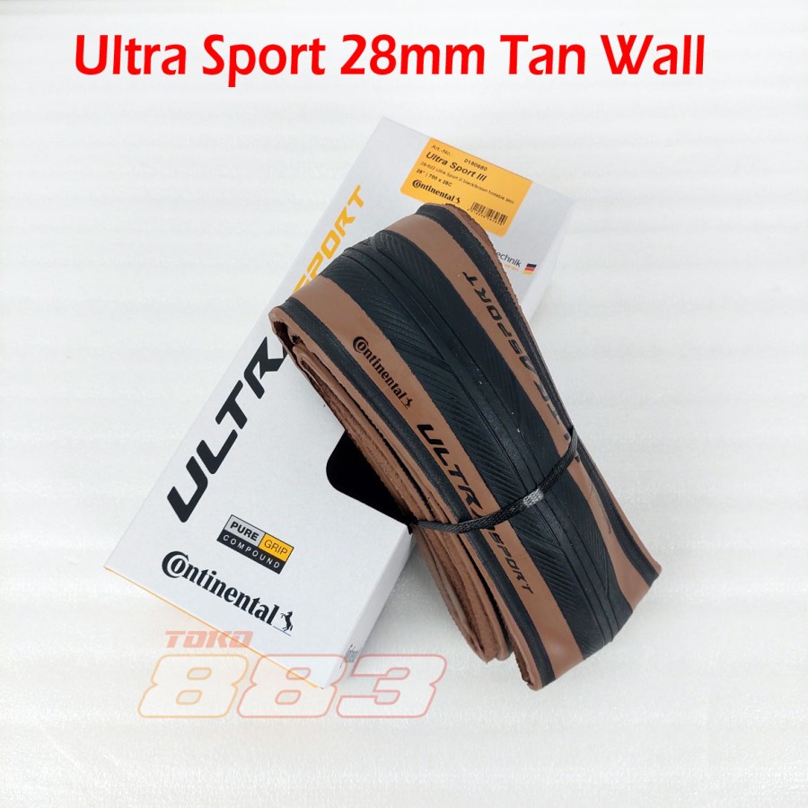 Jual Ban Sepeda Continental Ultra Sport III 700x28 Tan Wall lis Coklat ...
