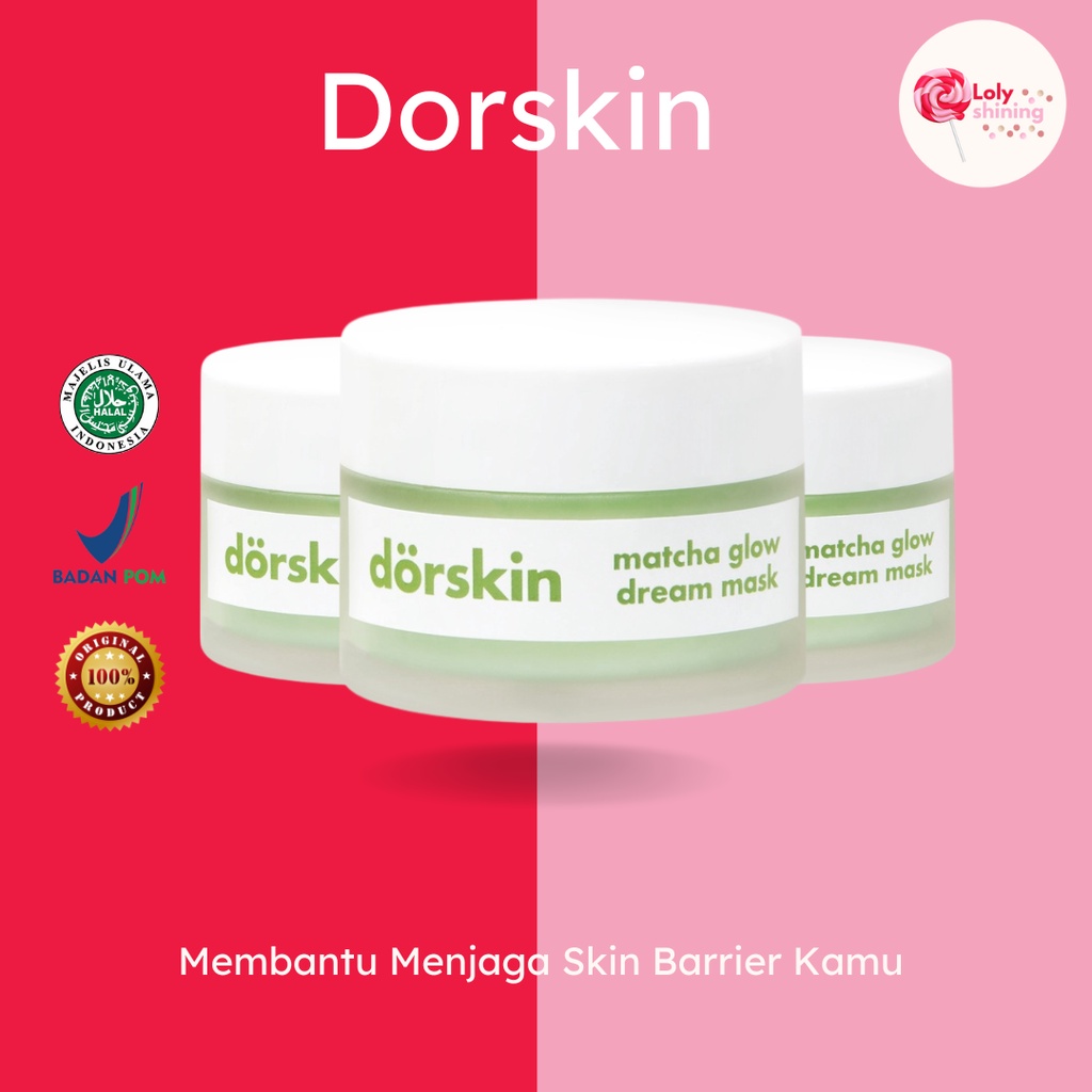 Jual DORSKIN Matcha Glow Dream Sleeping Mask Brightening Masker 30gr ...