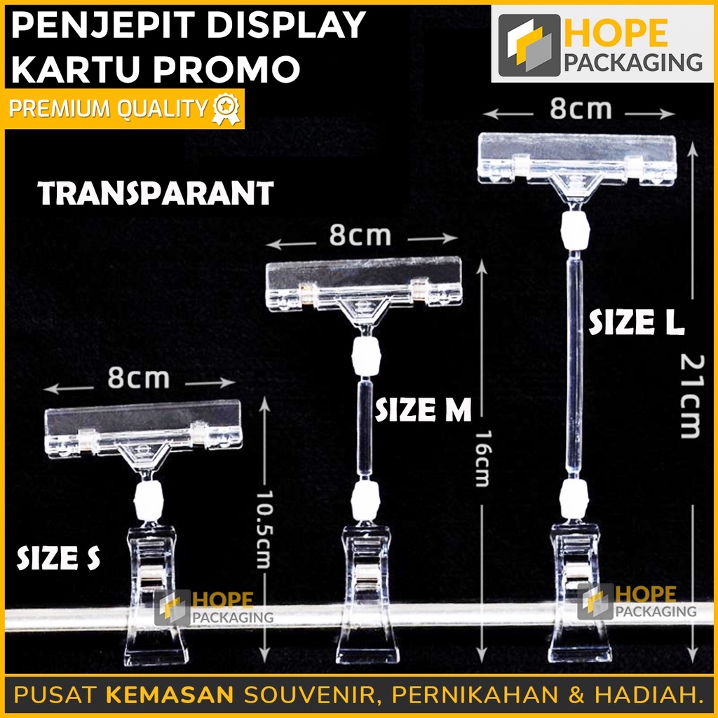 Jual Penjepit Kartu Display Ukuran 17cm dan Penjepit Bening S / M / L ...