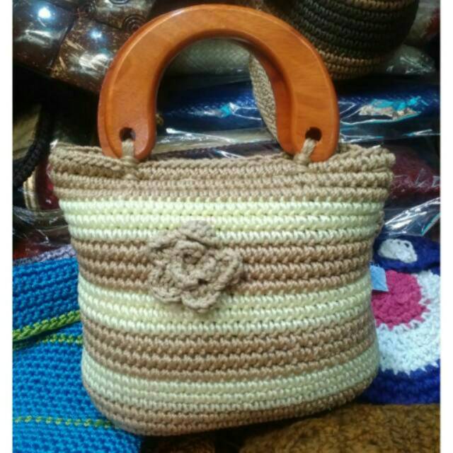 Jual TAS RAJUT JINJING (HAND BAG) - BAHAN BENANG RAJUT NYLON - SOVENIR ...