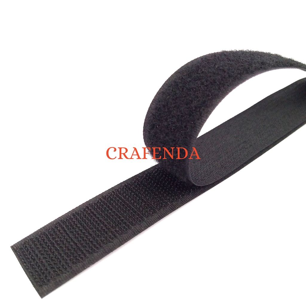 Jual Velcro Perekat Hook & Loop Fastener 2.5 cm Hitam Sepasang Meteran ...