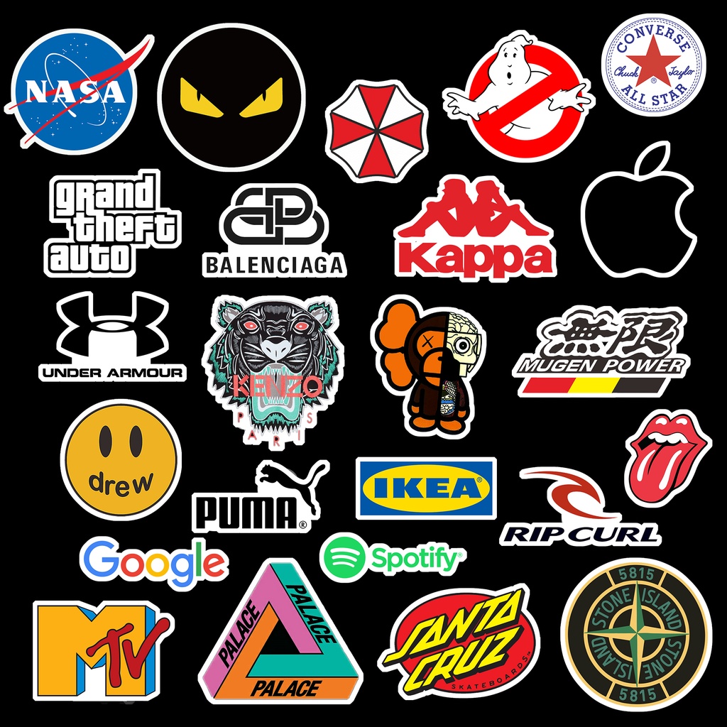 Jual 24Pcs STICKER BRAND LOGO 3RD HYPEBEAST Medium Size Stiker Motor ...