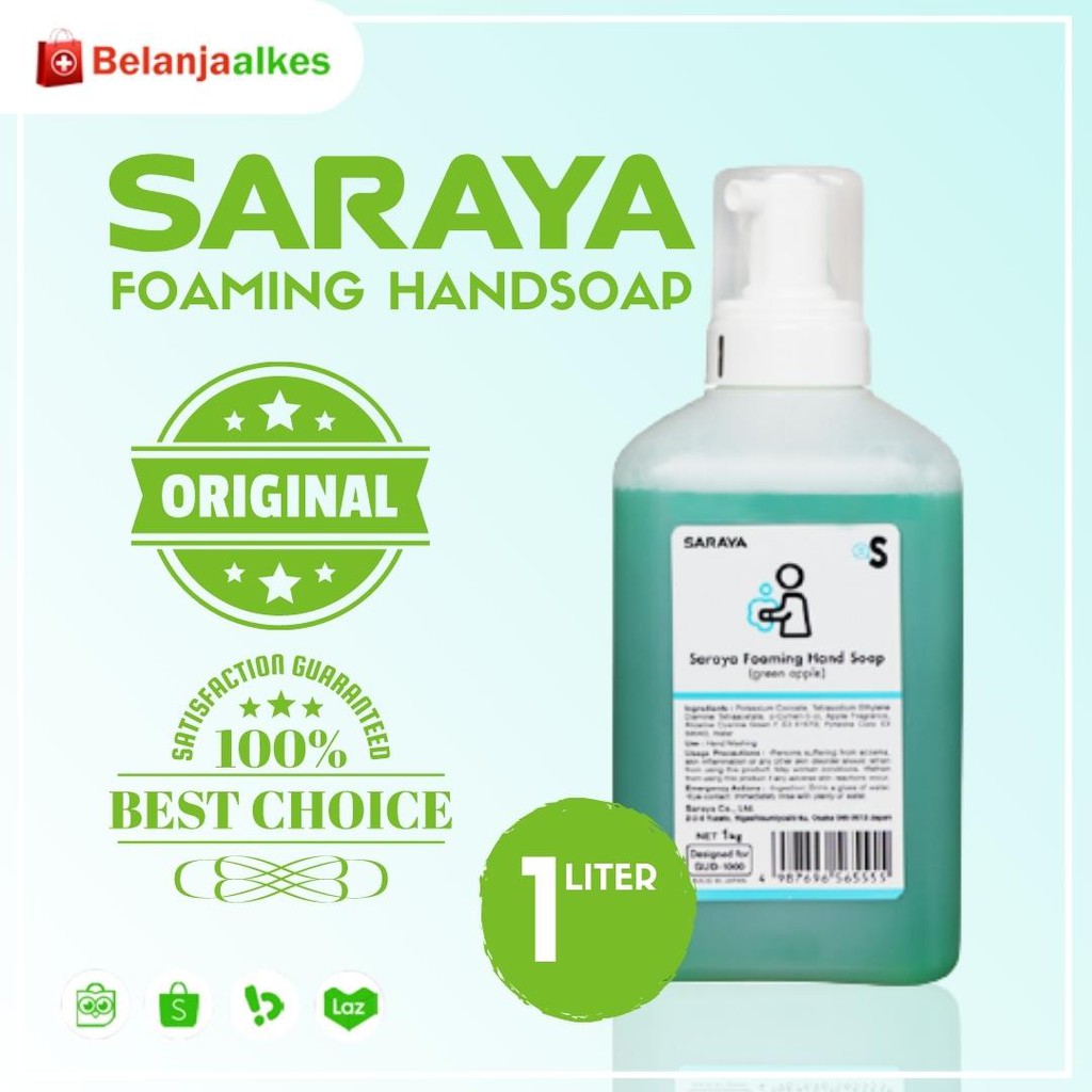 Jual Sabun Cuci Tangan Foaming Hand Soap SARAYA - Green Apple | Shopee Indonesia