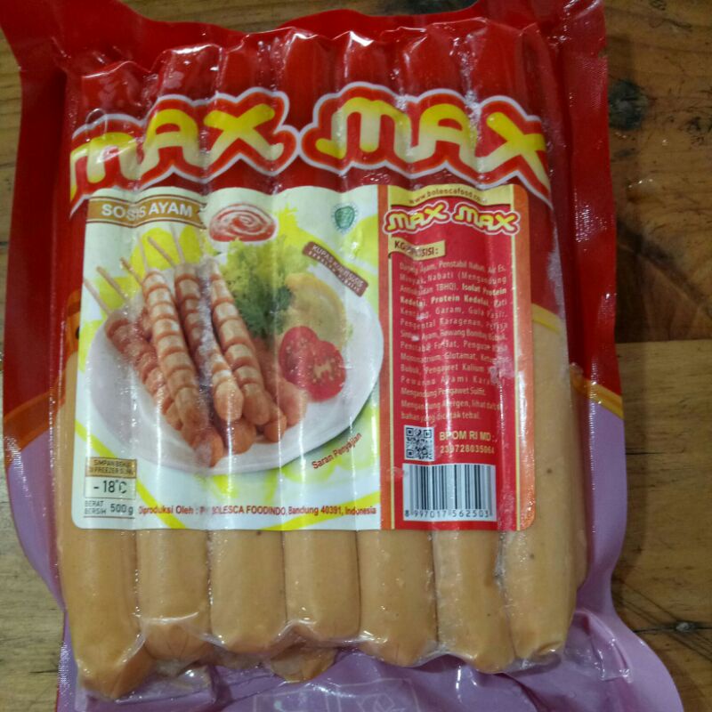 Jual Sosis ayam max max selulosa long 500gr | Shopee Indonesia