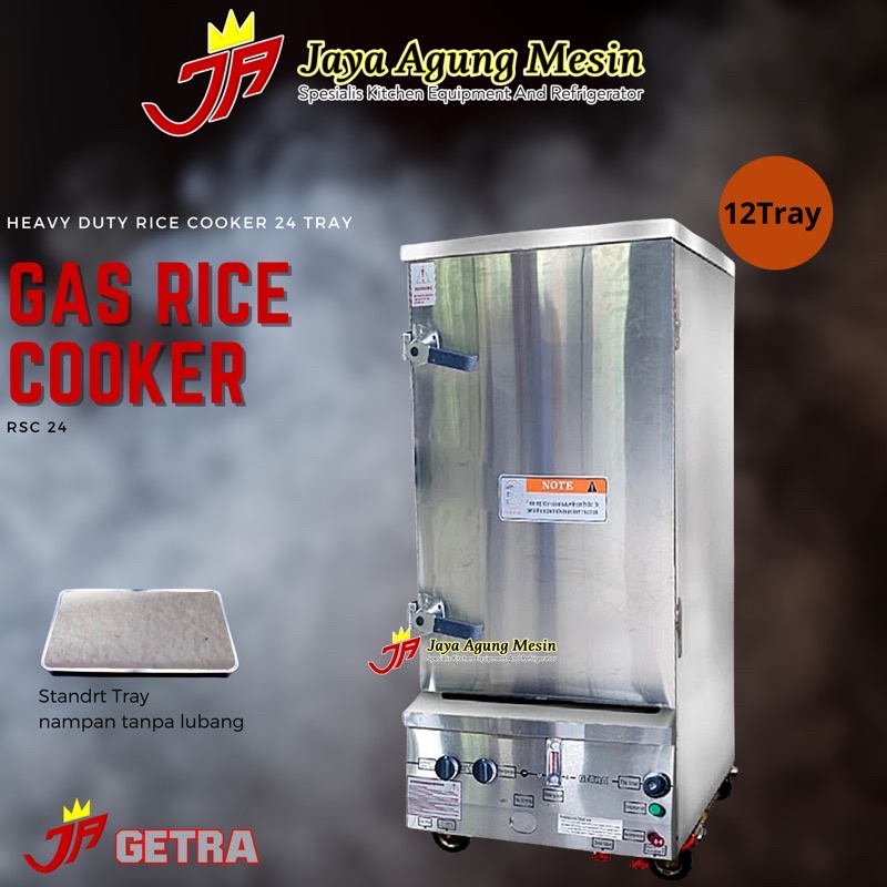 Jual HEAVY DUTY GAS RICE COOKER RSC 12 Getra / MESIN PEMASAK NASI/RICE COOKER GAS 12TRAY/STEAMER ...