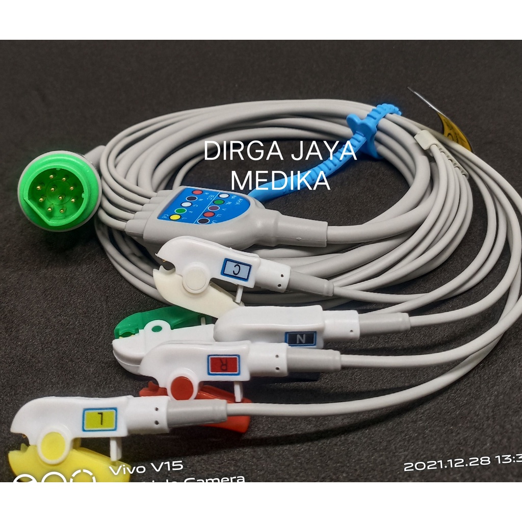 Jual ECG Cable 5 Leads Drager-Siemens IEC, Clip / EKG Kabel 5 Leadwires ...