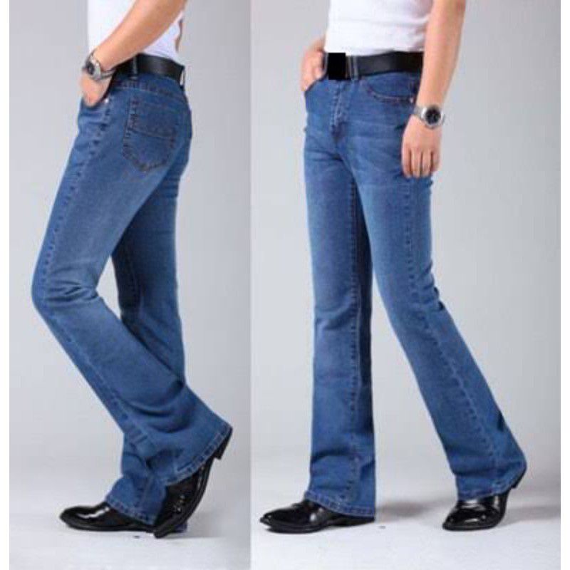 Jual Celana Cutbray Jeans Biru Tua Cutbray Panjng Pria Bisa COD Bootcut ...