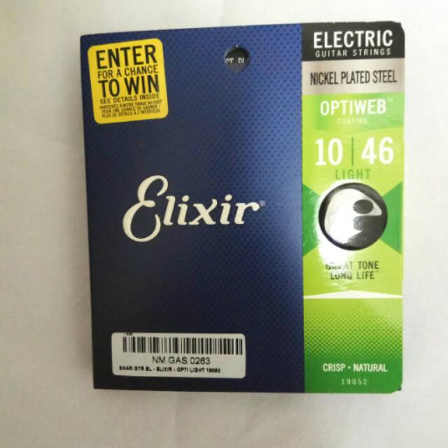 Jual Senar Gitar Listrik Elixir Optiweb 19052 010 Original | Shopee ...