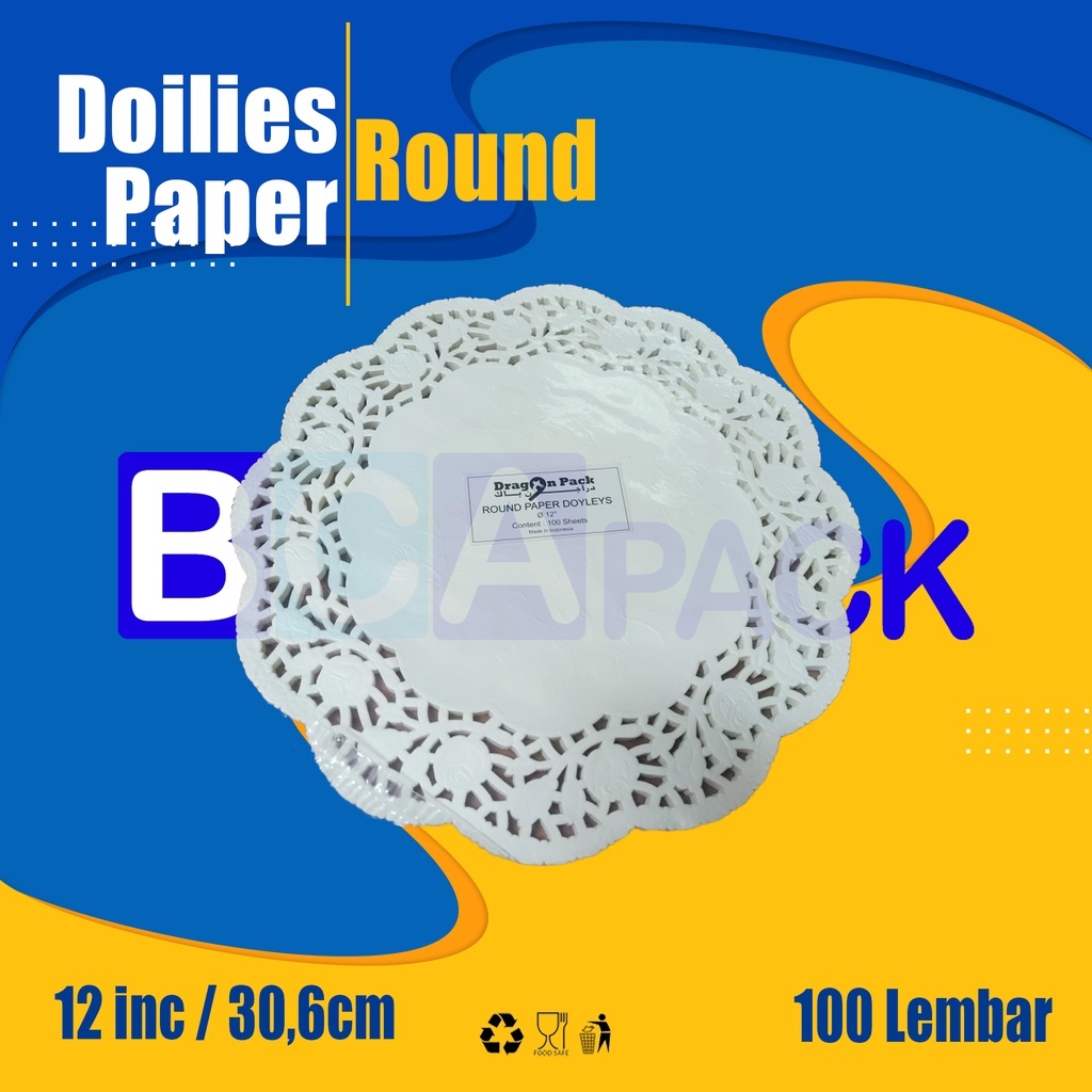 Jual Doilies Paper Round 12 inch - Kertas Alas Renda Kue isi 100 Lembar ...