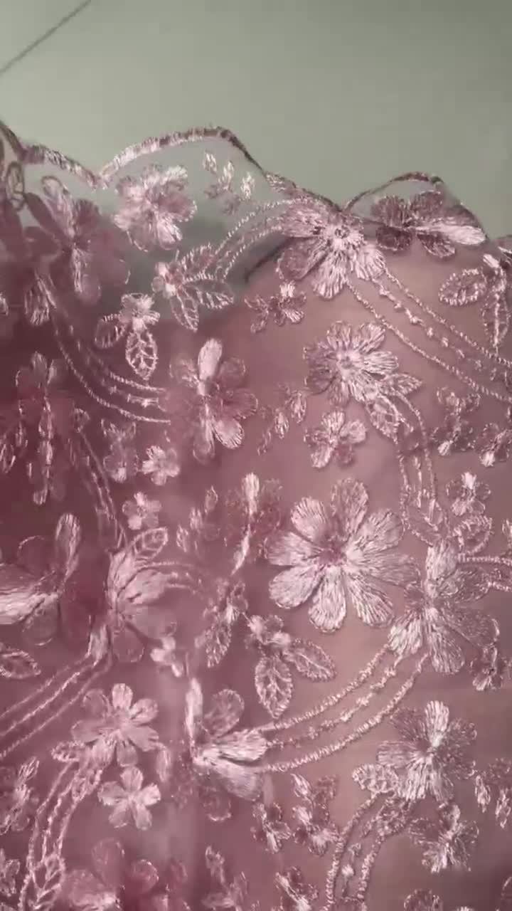 Jual SETENGAH METER Kain Brokat Tile Prancis Bahan Kebaya Motif Sakura ...