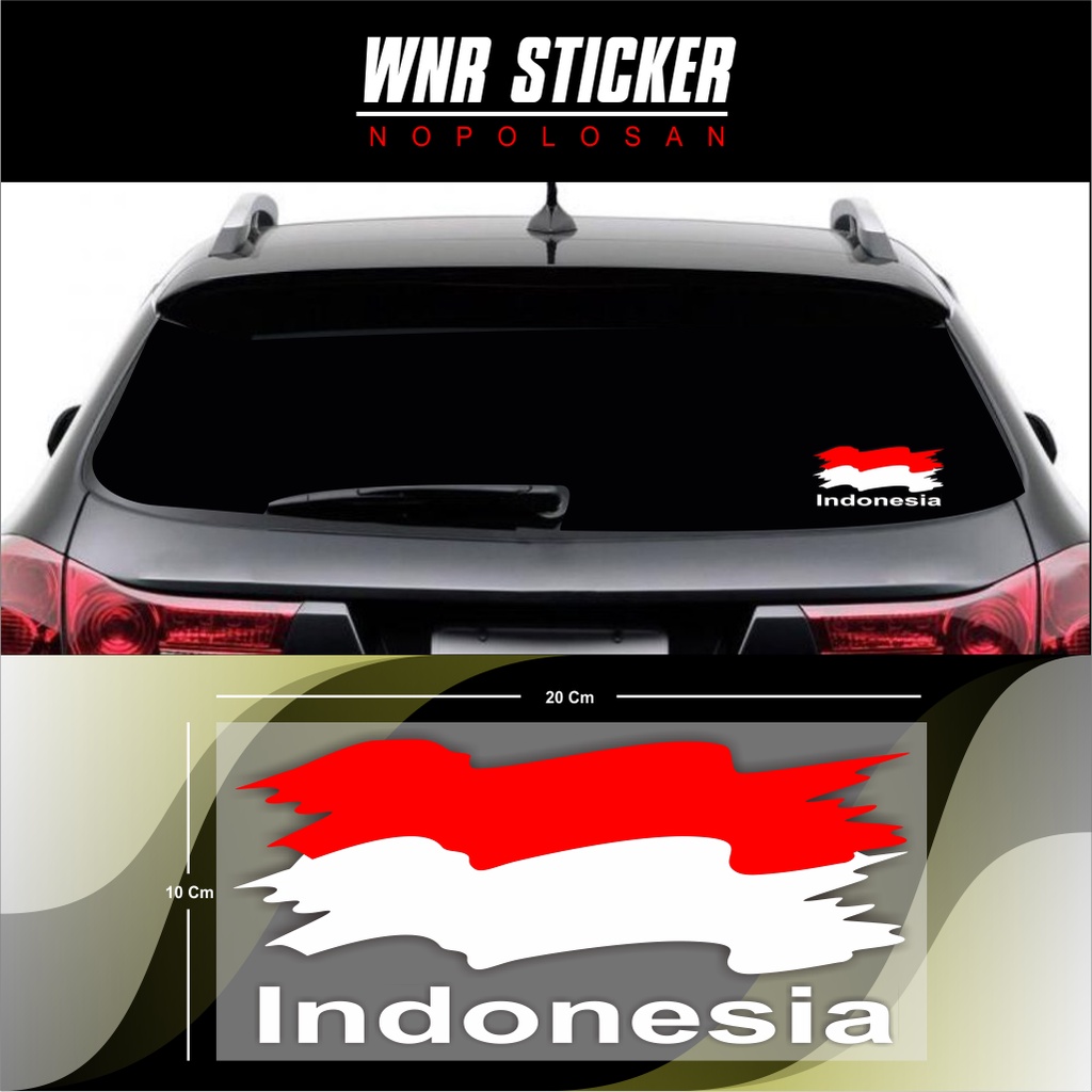 Jual Sticker Cutting Bendera Indonesia Berkibar Reflectif memantulkan ...