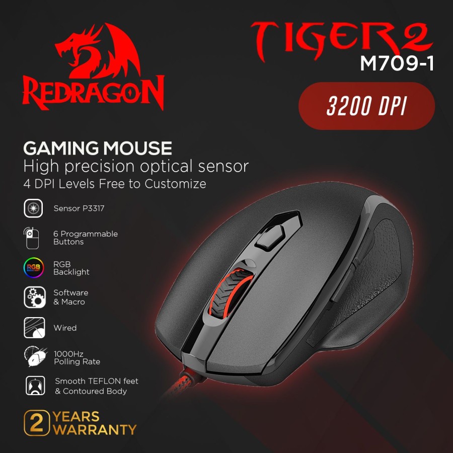 Jual Redragon Gaming Mouse TIGER 2 - M709-1 | Shopee Indonesia