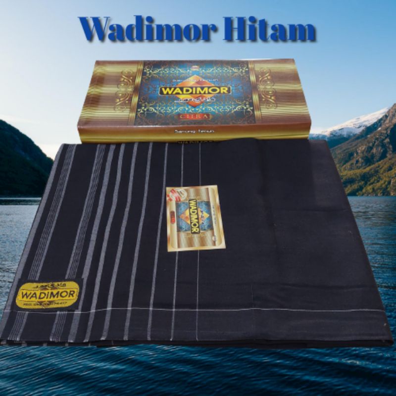 Jual Sarung Wadimor Hitam Putih Polos dan Tumpal | Shopee Indonesia