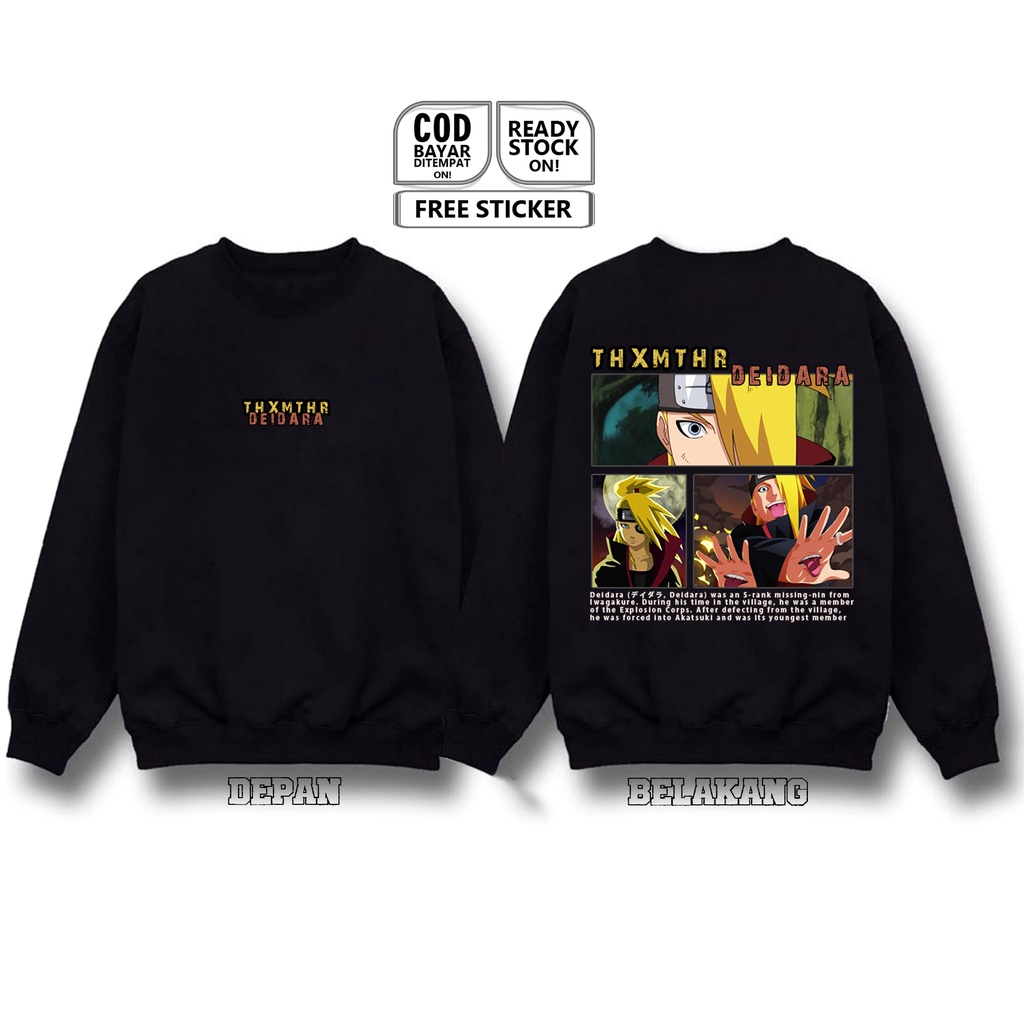 Jual SWEATER DEIDARA NARUTO NINJA PELARIAN AKATSUKI SASORI TOBI WIBU ...