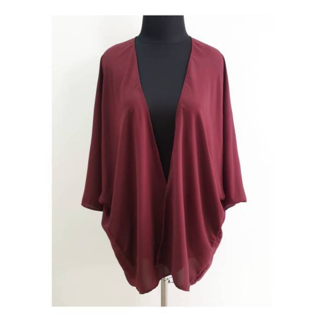 Jual Vilove outer - merah tua (agak burgundy) polos *warna asli agak ...