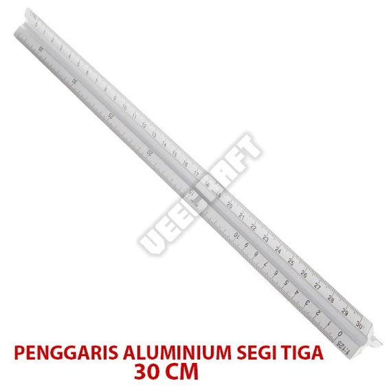 Jual Penggaris Aluminium Segitiga /Aluminium Metal Triangle Scale Ruler ...