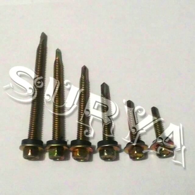 Jual Baut Drilling M5 x 70 #12 Kuning Skrup Roofing Atap | Shopee Indonesia