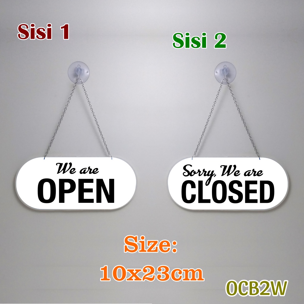 Jual Open Close Sign Label Gantung Buka Tutup Pintu Toko Oval Signage ...
