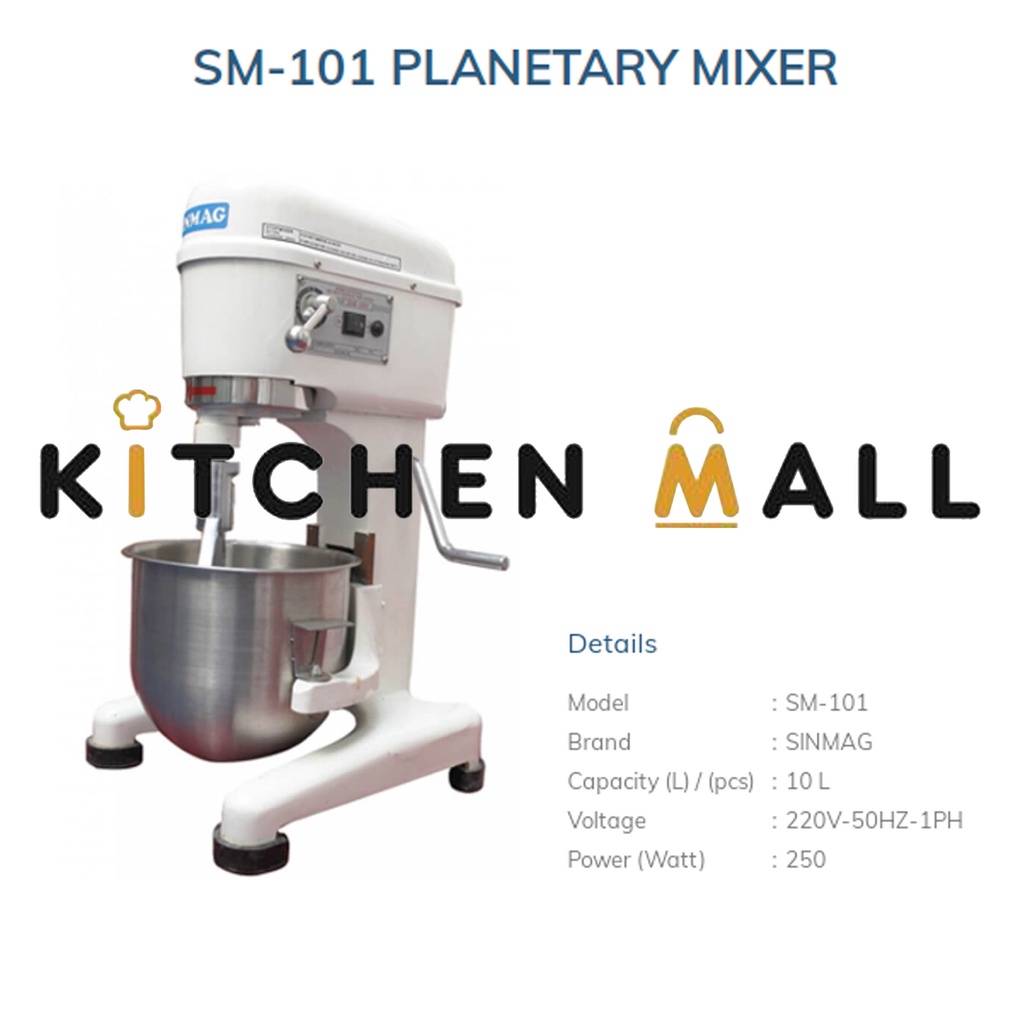 Jual SINMAG SM-101 Taiwan Planetary Mixer 10 Liter Mixer Adonan Roti Kue | Shopee Indonesia