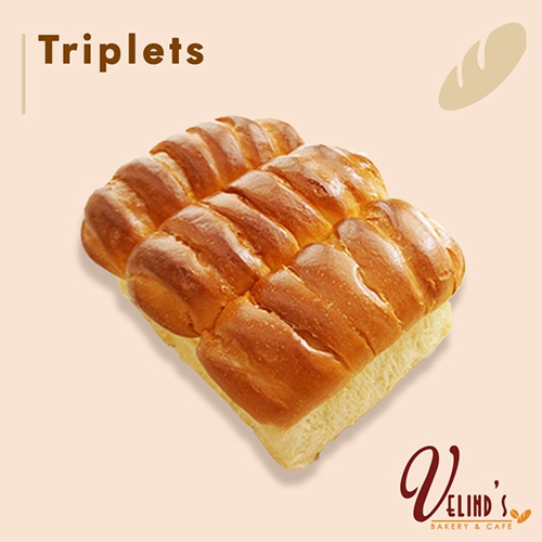 Jual Triplets/ Velind's Bakery/ Roti 3 rasa (Coklat,Keju,Vanilla ...