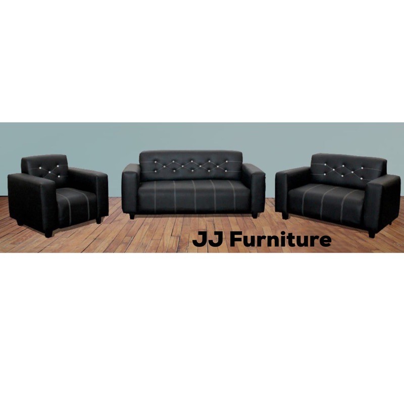 Jual Sofa minimalis murah makassar 321 hitam + meja | Shopee Indonesia