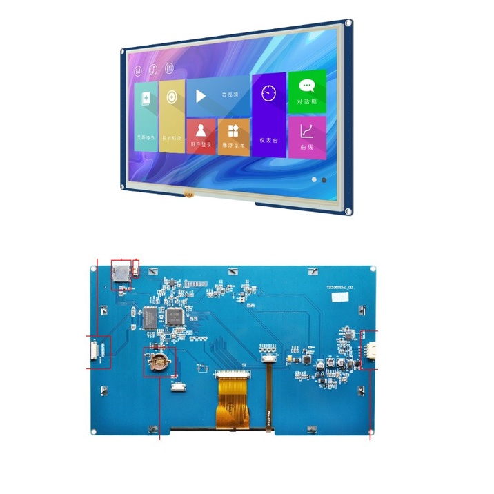Jual LCD TFT 10.1" IPS X5 USART HMI Intelligent Touch Display 1024×600 ...