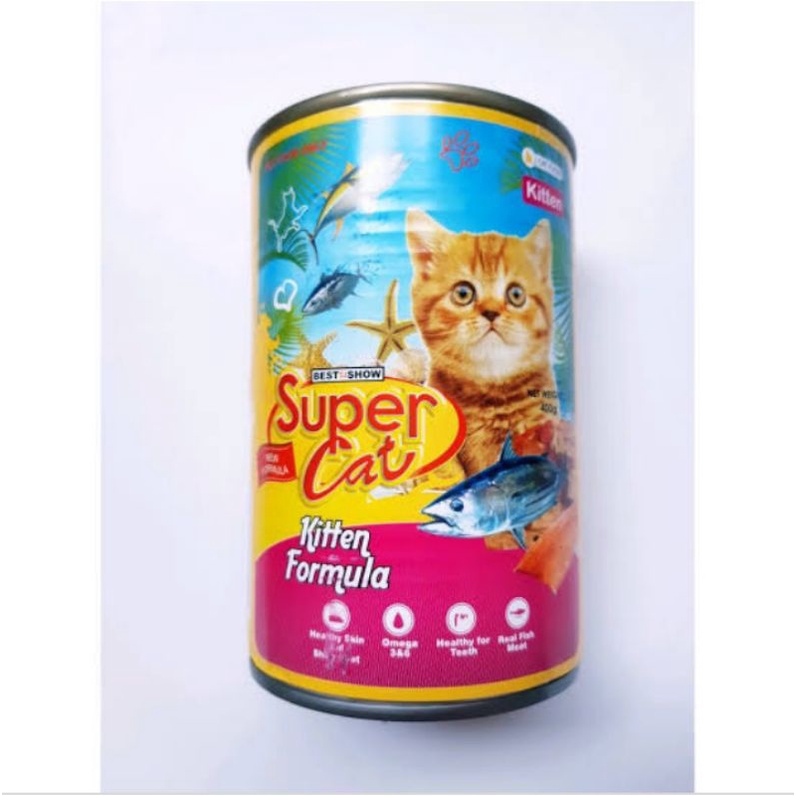 Jual makanan kucing super cat kaleng kitten formula 400 gram paket 1 ...