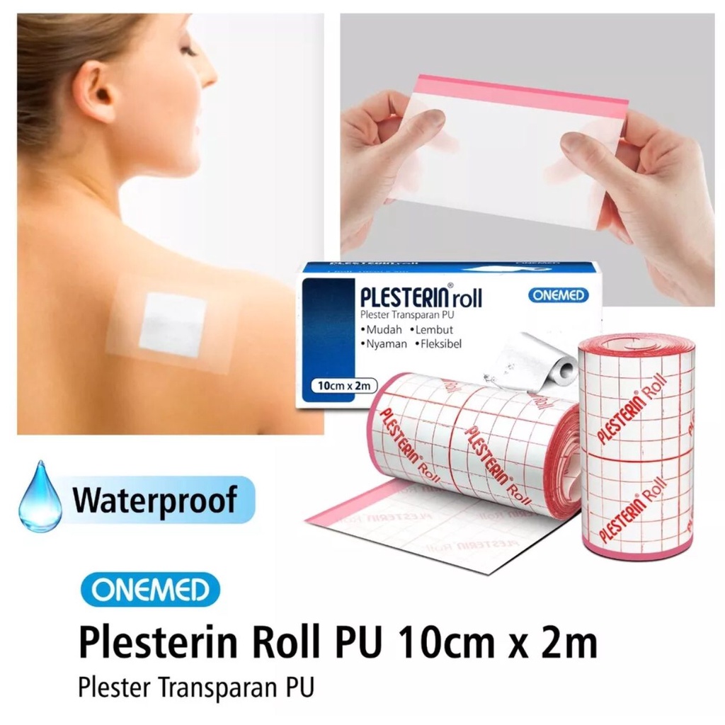 Jual Plesterin Roll PU 10 cm x 2 m Onemed Plester Transparan Luka 10cm ...