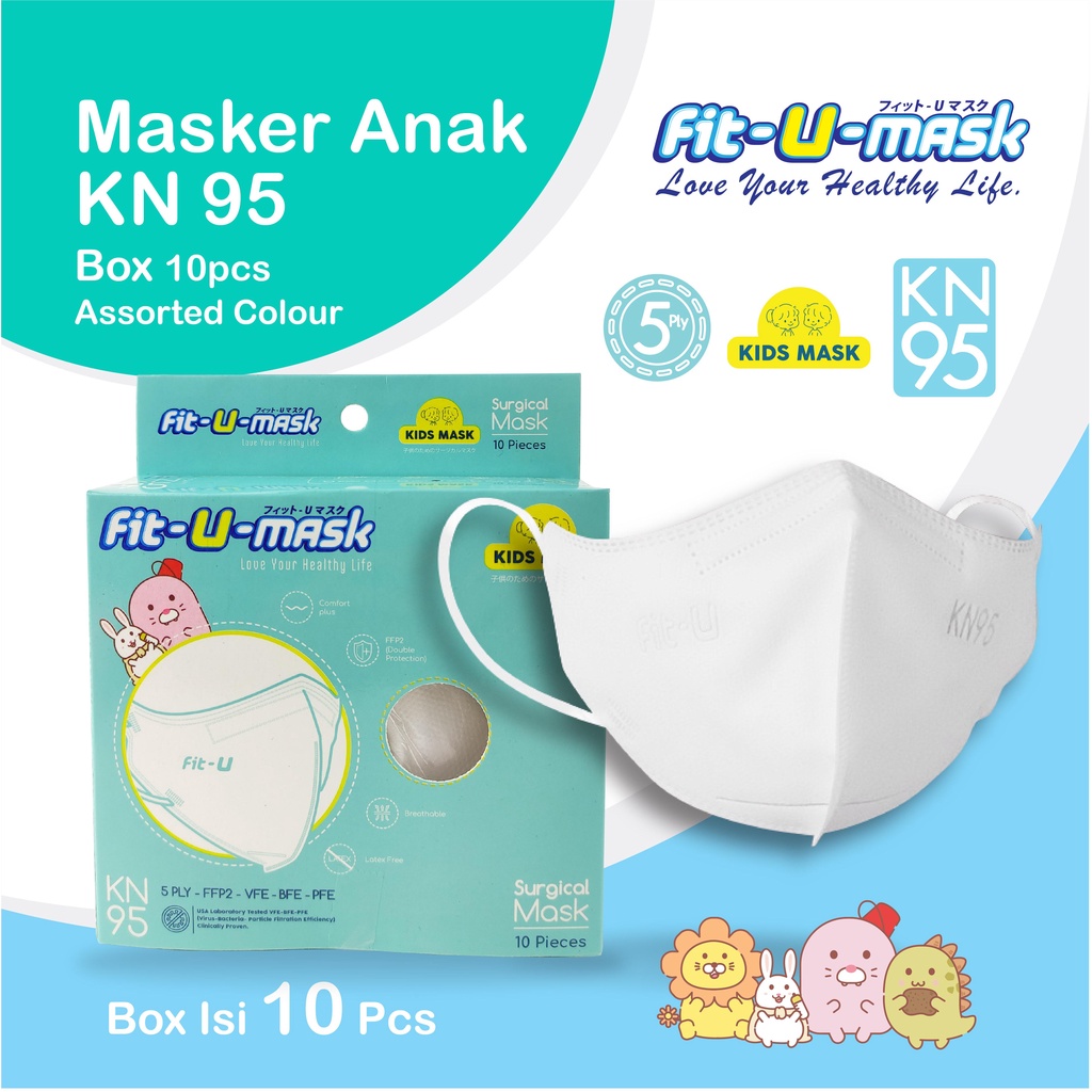 Jual Fit-U Mask KN95 Kids Box isi 10Pcs | Shopee Indonesia