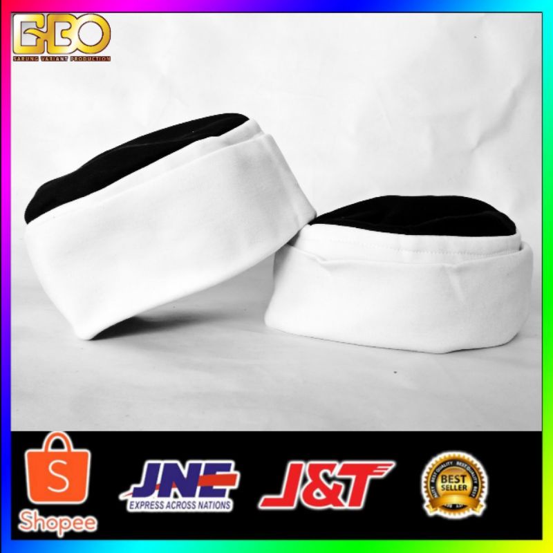 Jual Peci Lipat Mesir Kupluk Putih Hitam | Shopee Indonesia