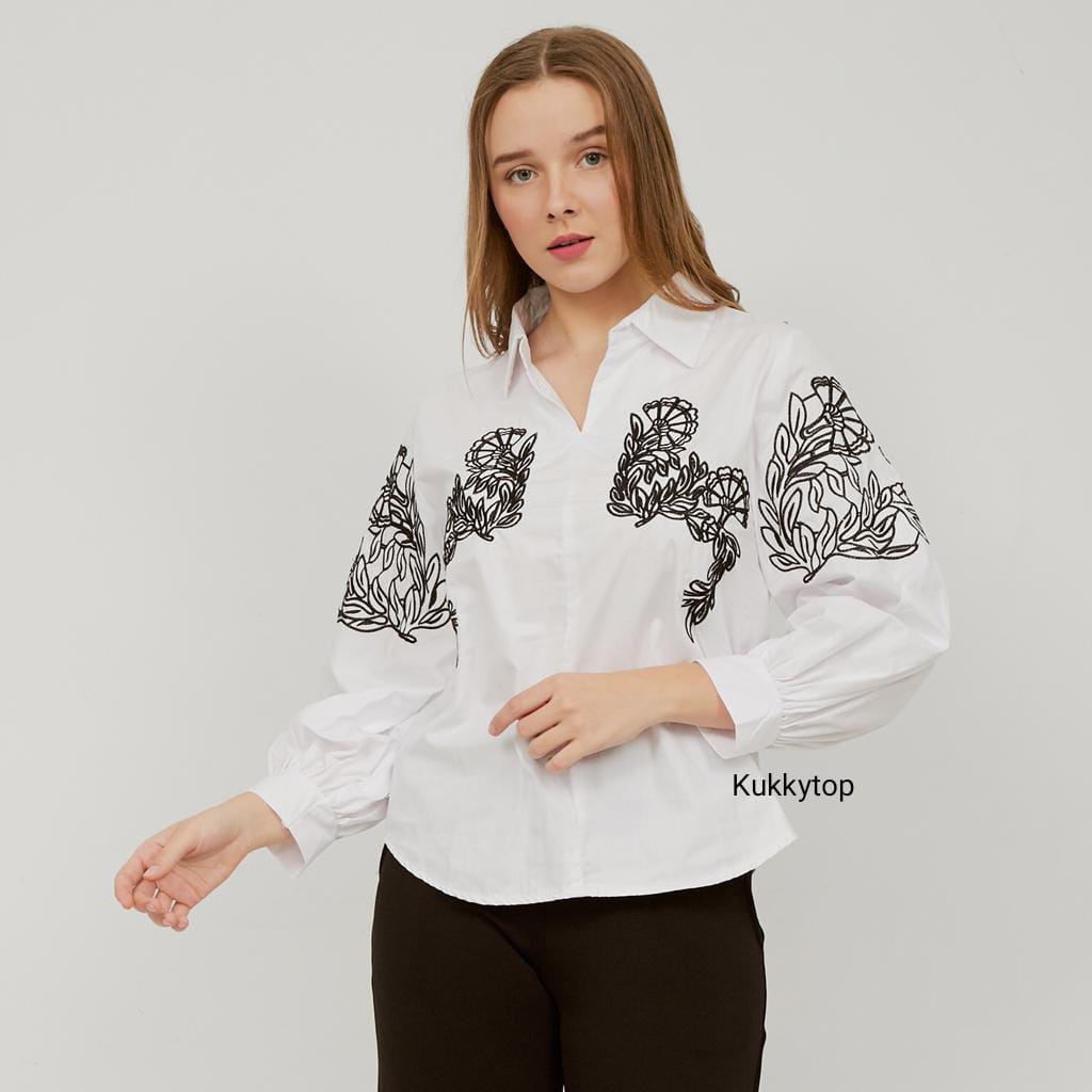Jual Kukky Top Blouse Bordir Korean Style Fashion Terbaru Best Seller ...