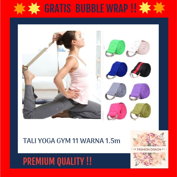 Jual TALI YOGA STRAP GYM TEBAL PREMIUM 11 WARNA PANJANG 1.5M - Pilih ...