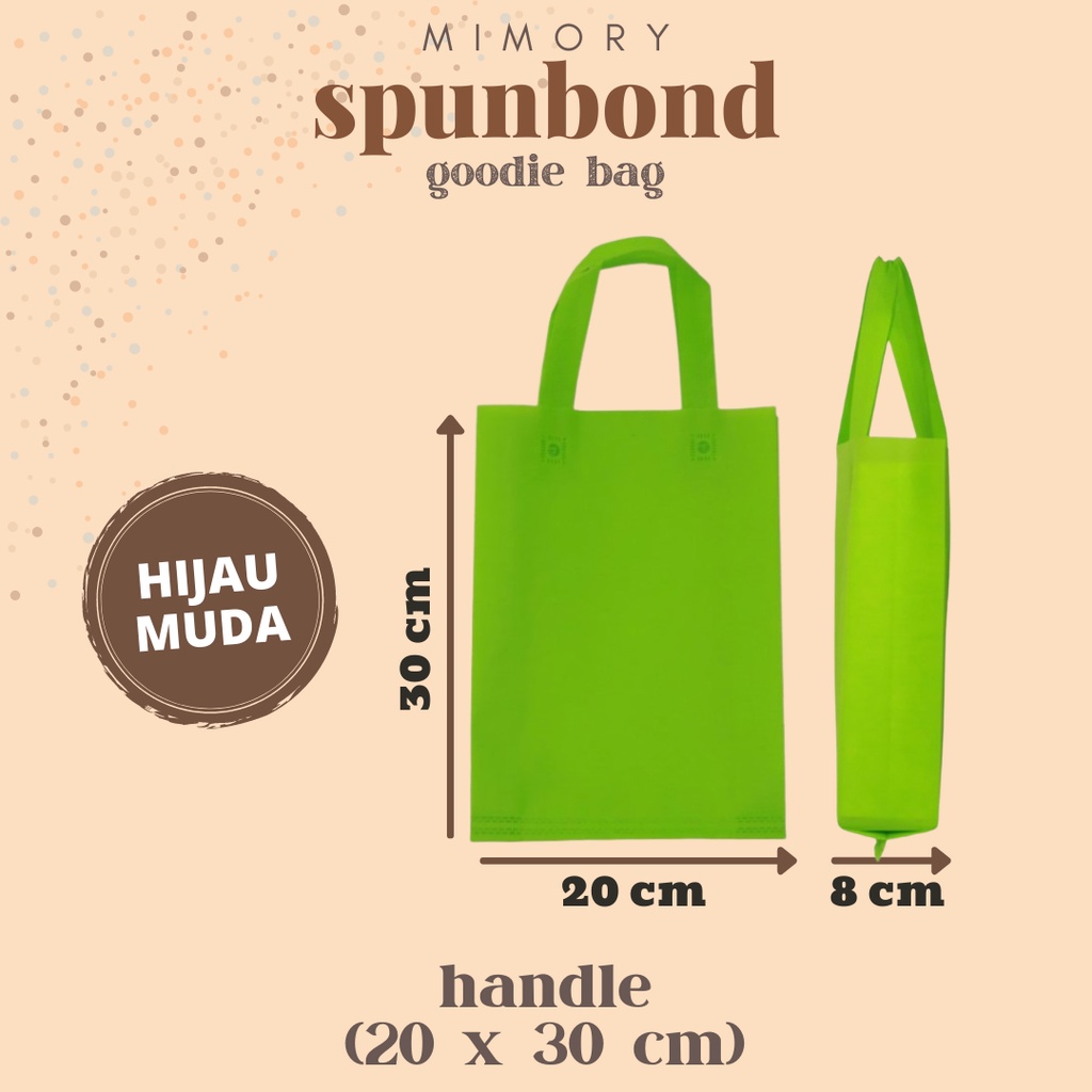 Jual TAS SPUNBOND 20x30 cm HANDLE -HIJAU MUDA- /Goodie Bag/Ultah/Tas ...
