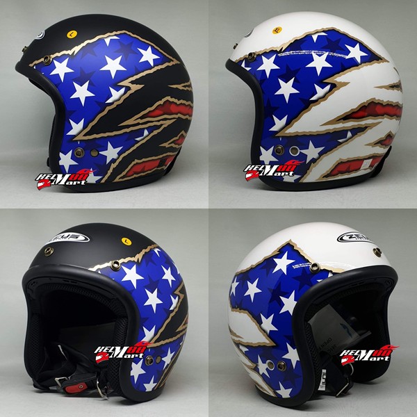 Jual Helm Zeus 385C BD1 Zeus Retro Motif BD1 Helmet Zeus zs385 ZS-385 ...