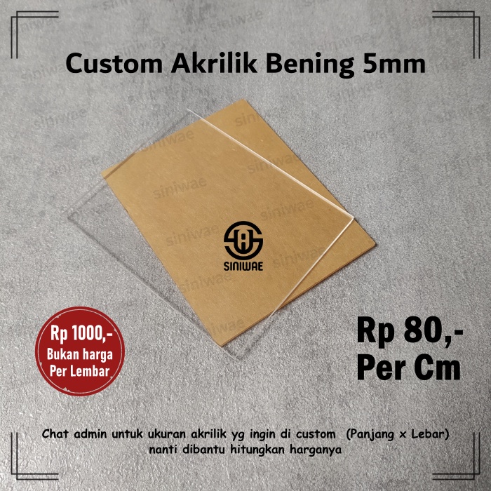 Jual Custom Akrilik Lembaran Bening 5mm Acrylic Transparan Pemotongan ...